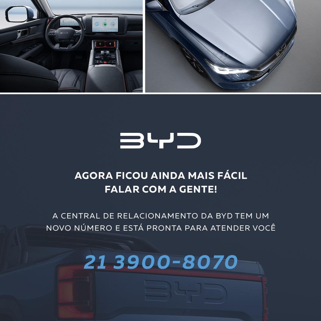 BYD anuncia número da Central de Relacionamento com Cliente